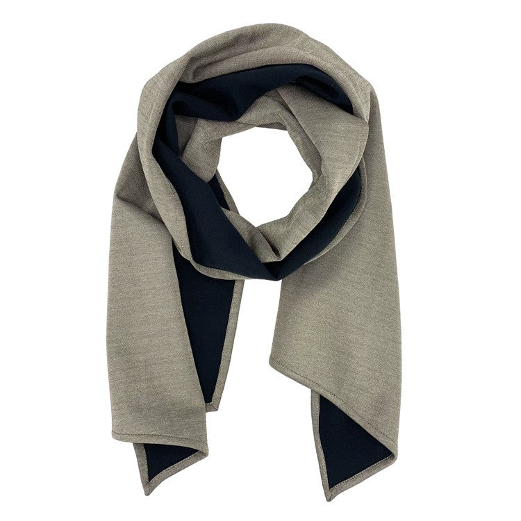 Reversible Scarf - Black and Heather Silver Cotton Knit Scarf ...